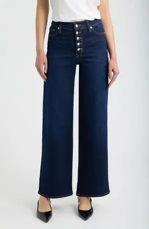 FRAME Le Slim Palazzo High Waist Wide Leg Jeans - Fairway