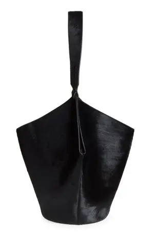 Khaite Small Lotus Genuine Calf Hair Top Handle Bag