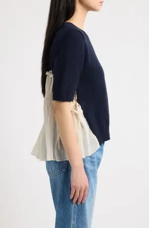 A.REN Liora Mixed Media Knit Top