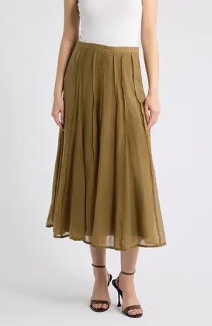 Deluc Journey Flared Maxi Skirt - Mink