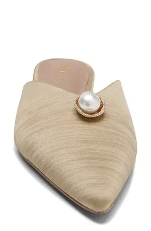 CECILIA NEW YORK Beatrice Pointed Toe Mule - Bronze Satin