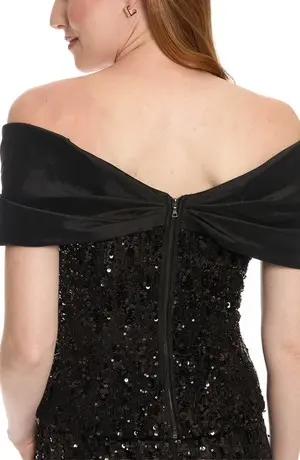 Maggy London Sequin Off The Shoulder Gown