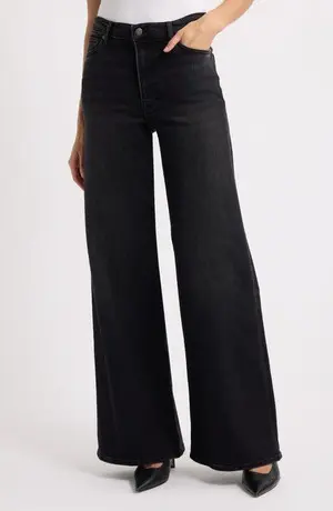 FRAME The Palace High Waist Wide Leg Jeans - Fable