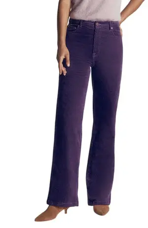 Boden High Waist Straight Leg Corduroy Jeans - Deep Grape