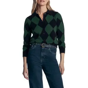 Boden Ariadne Alpaca Blend Cardigan - Navy/argyle