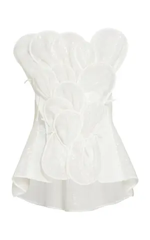 Maticevski Luminescent Sequined Blouse - White