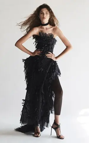 Maticevski Plume Silk Gown