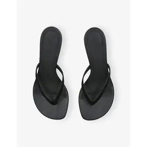 Amina Muaddi Juliette 45 Thong Leather Heels