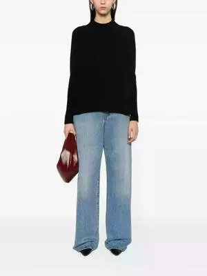 BE YOU Ribbed-knit Raglan-sleeve Sweater