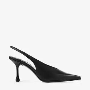 JIMMY CHOO Isa 80 Calf Leather Slingbacks - Black