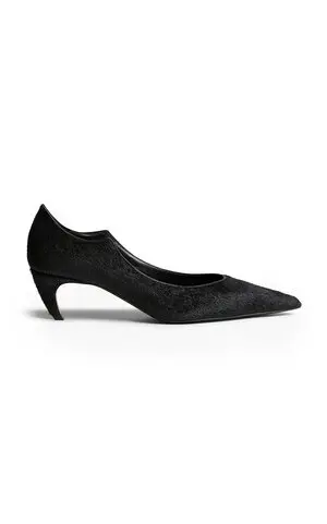 Khaite Valerie Haircalf Pump 55 - Black