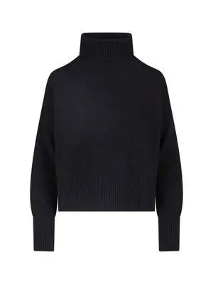 MA'RY'YA Ribbed Turtleneck Sweater - Black