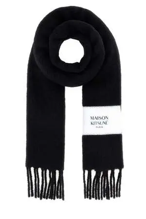Maison Kitsuné Alpaca Wool Scarf - Black