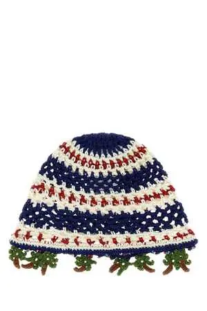 Alanui Embroidered Crochet Beanie Hat - Stripped