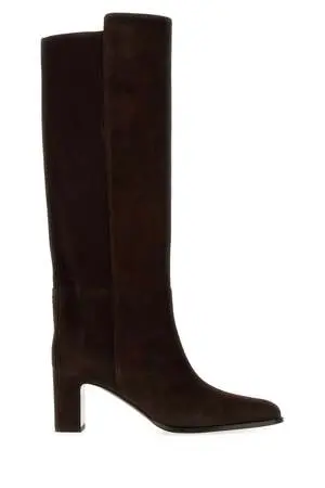 JIMMY CHOO Caly Suede Boot With 6.5 Cm Heel - Brown