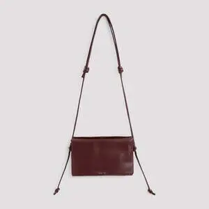 Celine Trio Mini Shoulder Handbag In Lambskin Leather - Brown