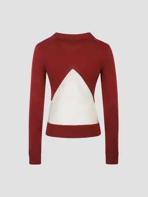 DURAN Triangle Floating Knit V-neck Sweater