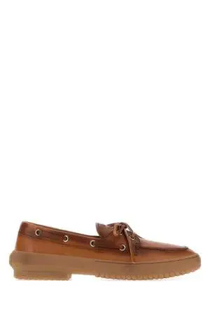 Miu Miu Caramel Leather Loafers - Camel