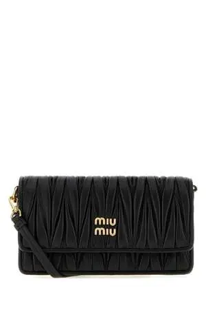 Miu Miu Mini Nappa Leather Crossbody Handbag 17.5 Cm X 9.5 Cm X 4 Cm - Black