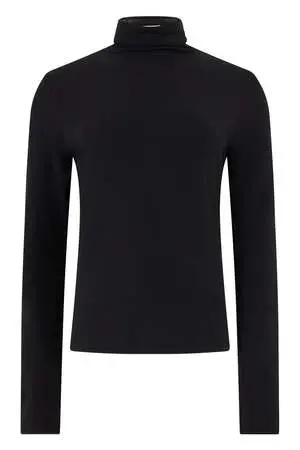 Vince High-neck Long-sleeve Top - Black