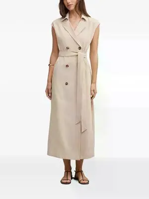 EVER NEW Elsa Sleeveless Midi Trench Dress - Neutrals