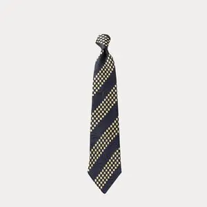 Ralph Lauren Handmade Checkered-stripe Silk Tie - Navy Multi