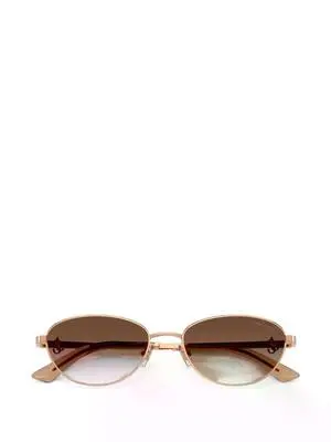 JIMMY CHOO Crystal-embellished Oval-frame Sunglasses
