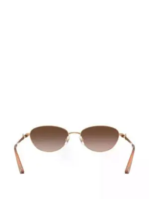 JIMMY CHOO Crystal-embellished Oval-frame Sunglasses - Gold