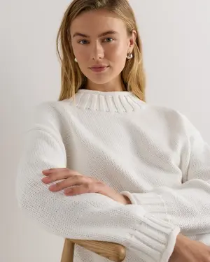 Quince Oversized Roll Neck Sweater - Ivory
