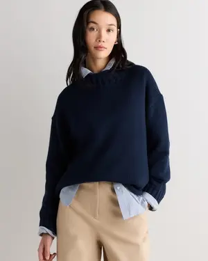 Quince Oversized Roll Neck Sweater - Navy
