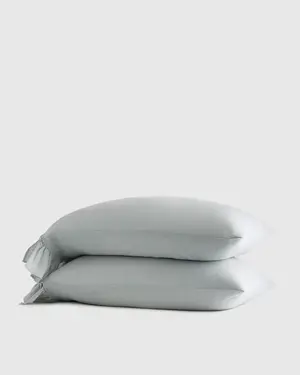 Quince European Linen Ruffle Pillowcase Set - Mist