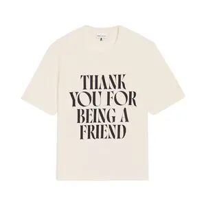AMI Paris White Cotton Thank You For Being A Friend Print T-shirt 'white - Cream