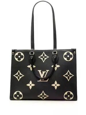 LOUIS VUITTON 2021-2026 Bicolor Monogram Empreinte Giant Onthego Mm Satchel - Black