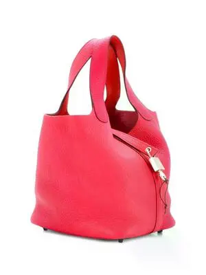 Hermès Picotin Lock Bag Tricolor Clemence Pm Bucket Bag - Pink