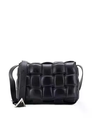 Bottega Veneta Cassette Padded Maxi Intrecciato Leather Crossbody Bag - Black