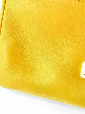 Fendi Monster Baguette Leather And Fur Micro Crossbody Bag - Yellow