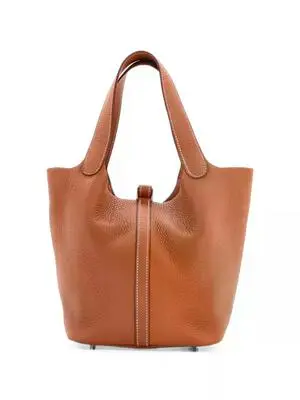 Hermès Picotin Lock Bag Clemence Mm Bucket Bag - Brown