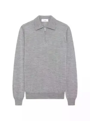 LARDINI Zip-fastening Long-sleeve Polo Shirt - Grey