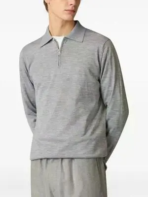 LARDINI Zip-fastening Long-sleeve Polo Shirt