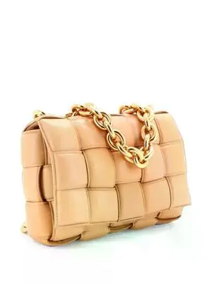 Bottega Veneta Cassette Chain Padded Maxi Intrecciato Leather Crossbody Bag - Neutrals