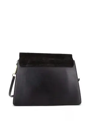 Chloé Faye Leather And Suede Medium Shoulder Bag - Black