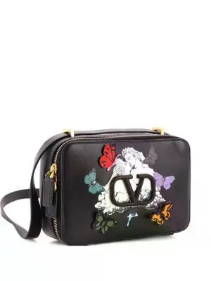 Valentino Garavani Vsling Camera Bag Printed Leather Medium Crossbody Bag - Black