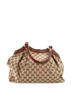 Gucci Sukey Gg Canvas With Leather Medium Tote Bag - Brown