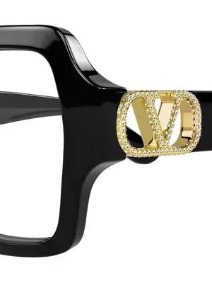 Valentino Garavani Vlogo Geometric-frame Glasses - Black