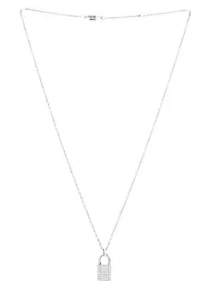 Hermès Amulettes Cadenas Pendant 18k White Gold With Diamonds Necklace - Silver