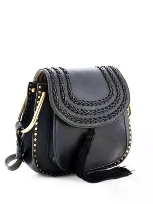 Chloé Hudson Handbag Whipstitch Leather Small Crossbody Bag - Black