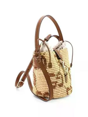Gucci Gg Raffia Mini Bucket Bag