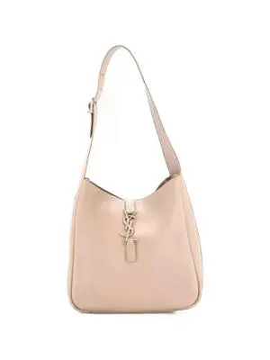 Saint Laurent Le 5 A 7 Supple Leather Small Hobo Bag - Grey