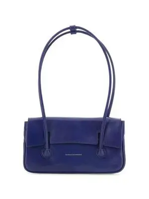 MARGESHERWOOD Glossy Leather Shoulder Bag - Blue