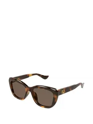 Valentino Garavani Vlogo Tortoiseshell Geometric-frame Sunglasses